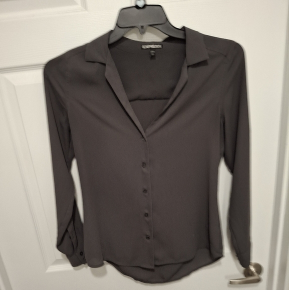 Express | Tops | Express Small Gray Button Down Shirt | Poshmark